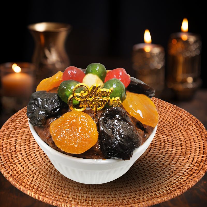 Premium Fruit Cake Round Baked in Casserole (Small, 450g)特选送礼盆装杂果蛋糕 （小 ...